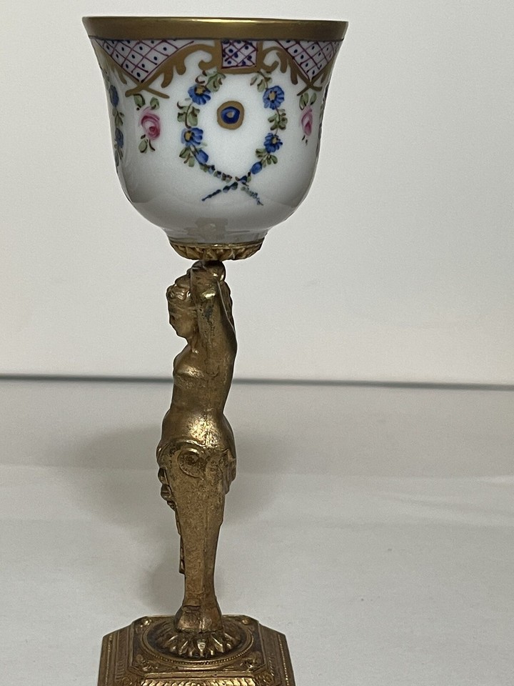 Vintage French Porcelain Cup/challis, Hand Painted, Gold | eBay