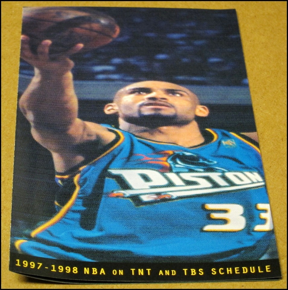 1997-98 NBA on TNT & TBS Basketball Schedule Grant Hill Detroit Pistons ...