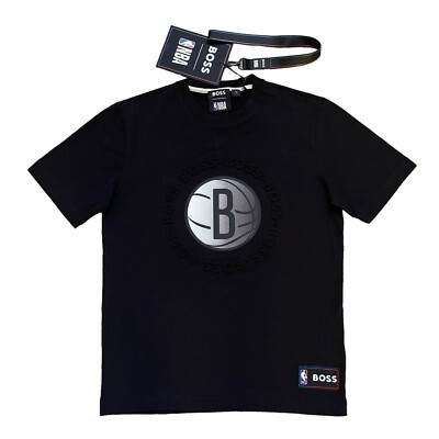 Hugo Boss NBA Mens Relaxed Fit Brooklyn Nets Basket T-Shirt Tee with ...