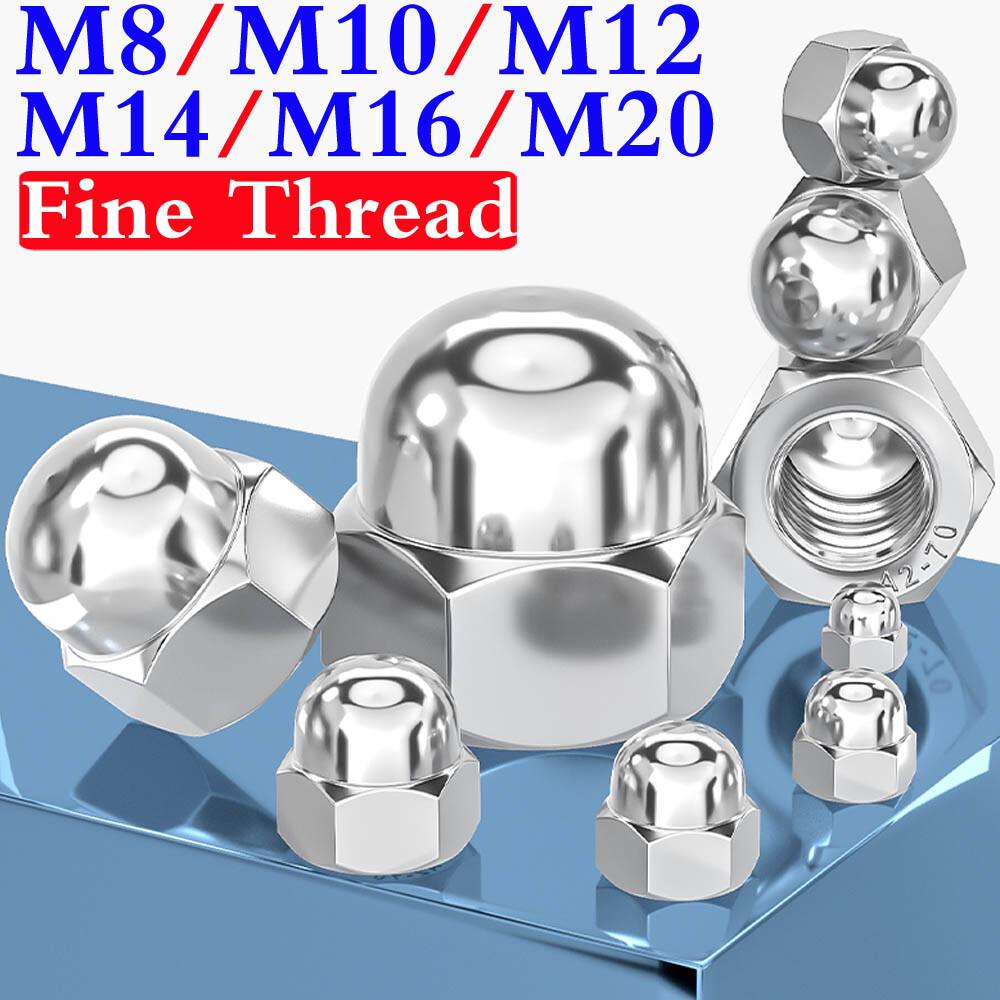 M8 M10 M12 M14 M16 M20 Fine Thread 304 Stainless Steel Domed Acorn Cap ...