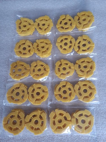 100 Yellow 45 rpm 7" Record Flat Plastic Adapter Snap-In Inserts BEST ...