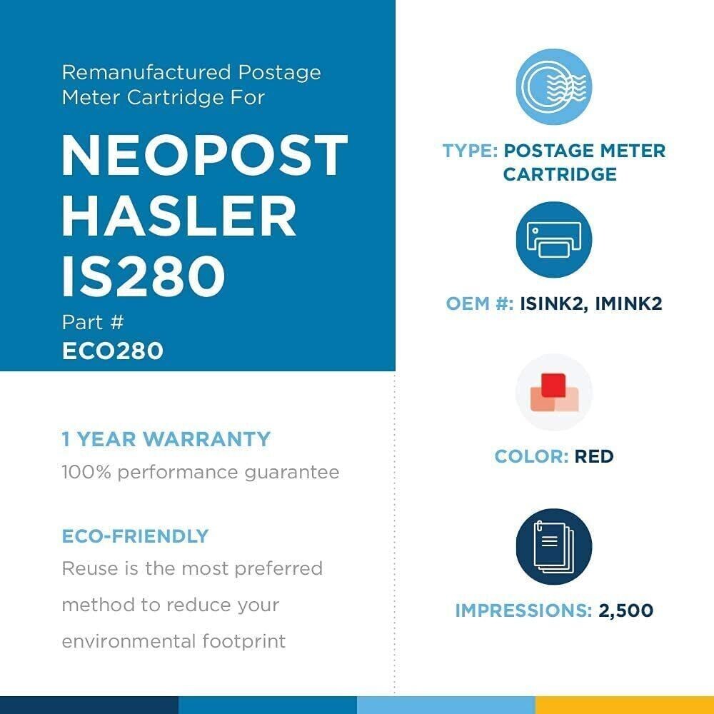 Quadient ISINK2 / IMINK2 Ink Cartridge for IS280 / IM280 Postage Meter ...