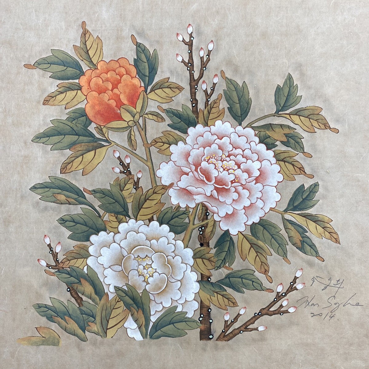 Japanese Peony Painting
