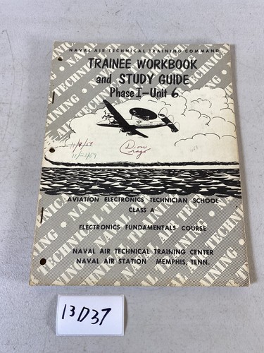 Trainee Workbook & Study Guide USN Navy aviation electronics book 13D37 ...