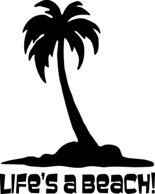PALM TREE 10" Life's a Beach Decal Sticker Florida Ocean Gulf Car ...