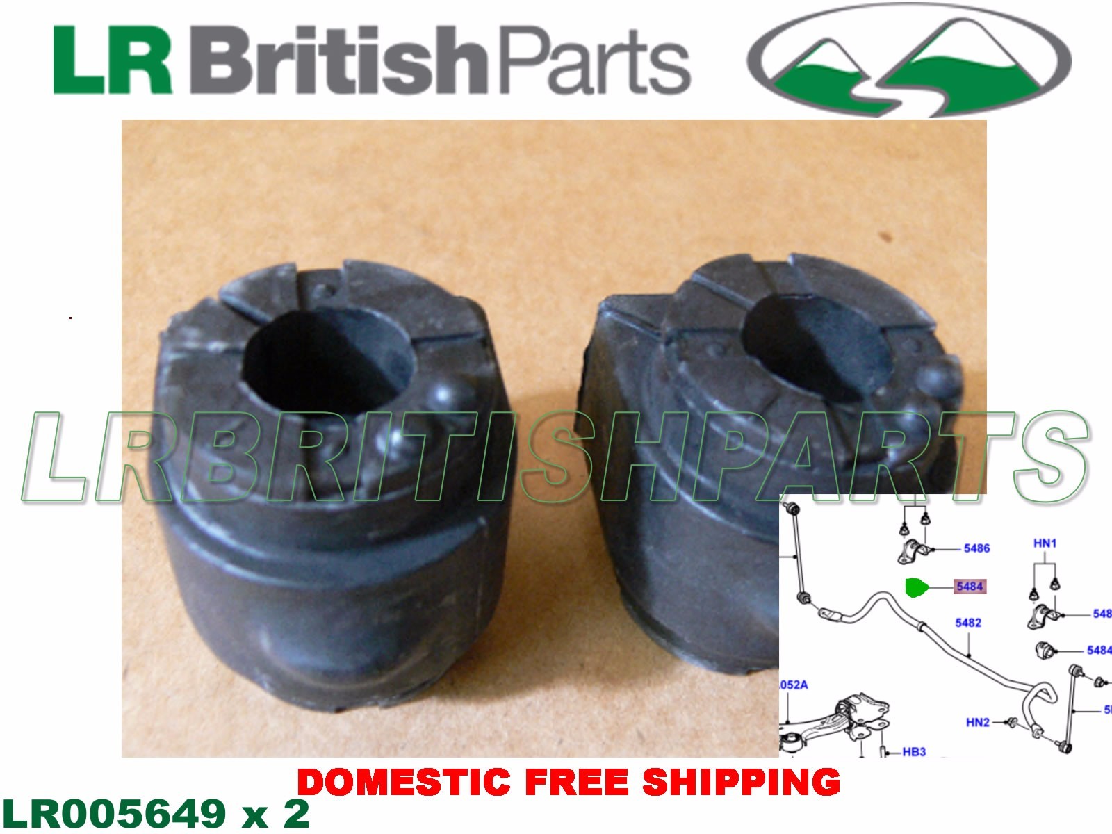 LAND ROVER FRONT STABILIZER BAR BUSHING LR2 SET OF 2 NEW LR005649 | eBay