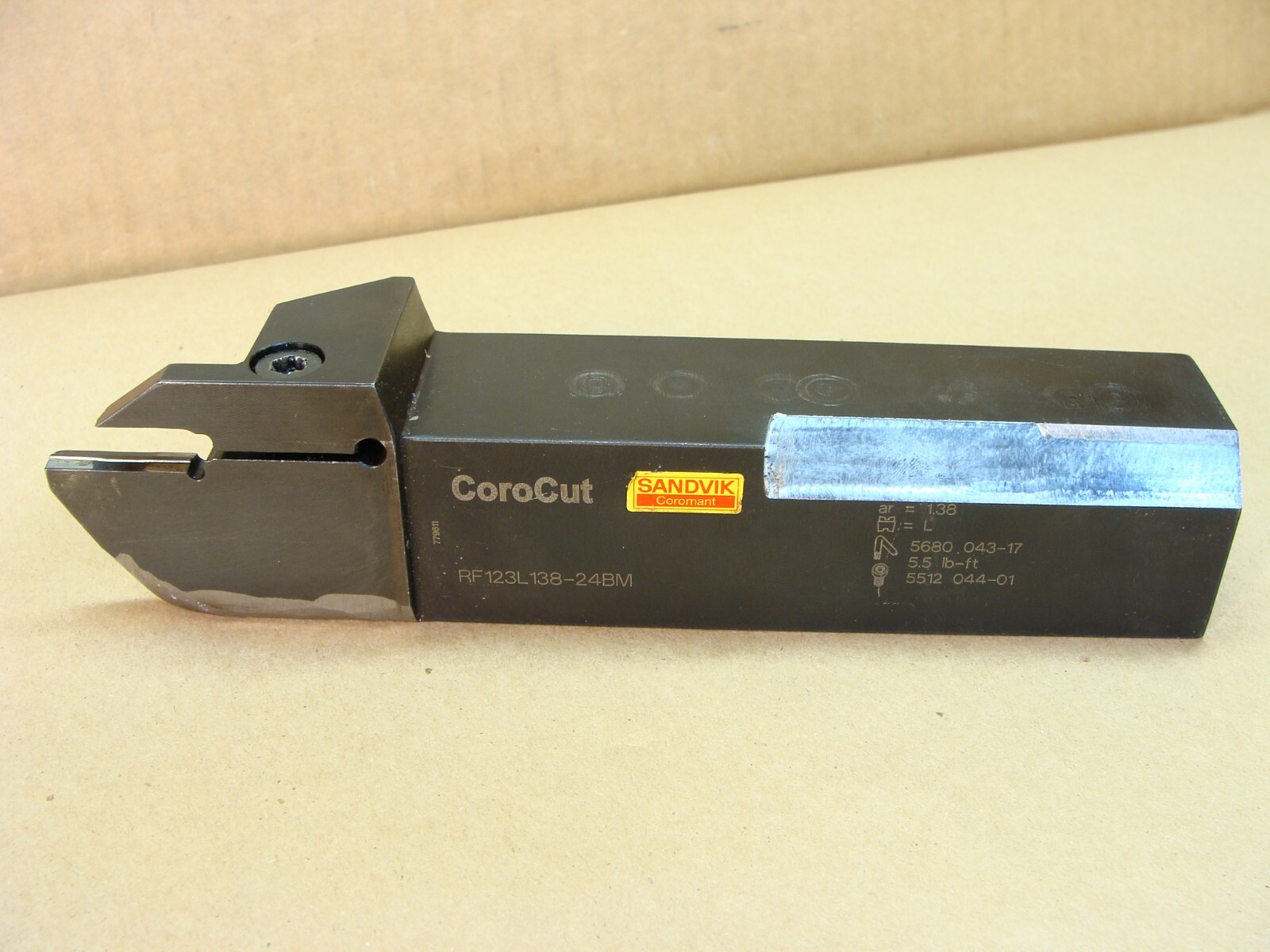 SANDVIK CoroCut RF123L138-24BM parting grooving insert tool holder 1 1/ ...