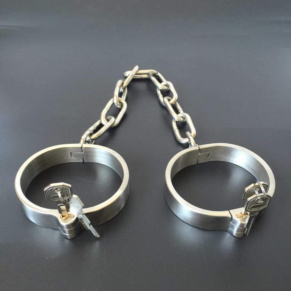 SM Heavy Stainless Steel Wrist Handcuffs Ankle Cuffs Collar Bondage ...
