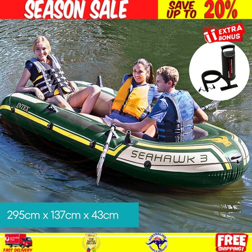 Intex Seahawk Boat Challenger Inflatable Sports 3 Person Oars + Pump ...