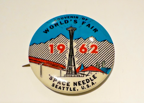 1962 Space Needle Seattle World Fair Exposition Souvenir Pinback Pin | eBay