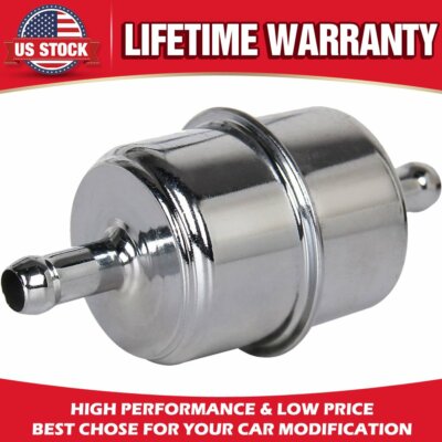 Portable 9746 3/8" In-line 3/8 Inch Fuel Filter Inline Chrome ...
