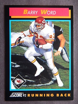 Barry Word #346 Score 1992 Football Card (Kansas City Chiefs) VG | eBay