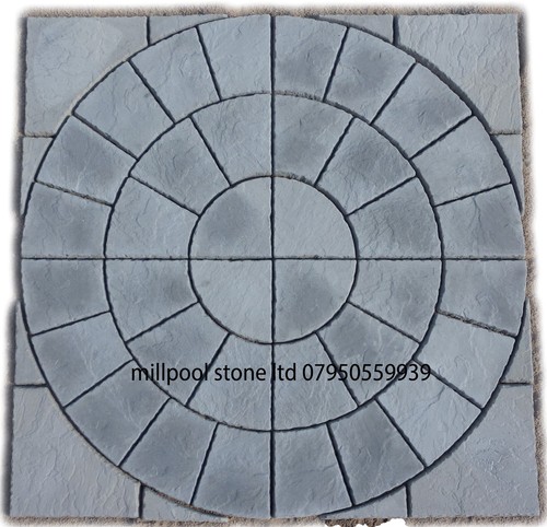 6FT CHARCOAL GREY ROTUNDA CIRCLE SQ OFF PATIO PAVING SLAB (DEL ...
