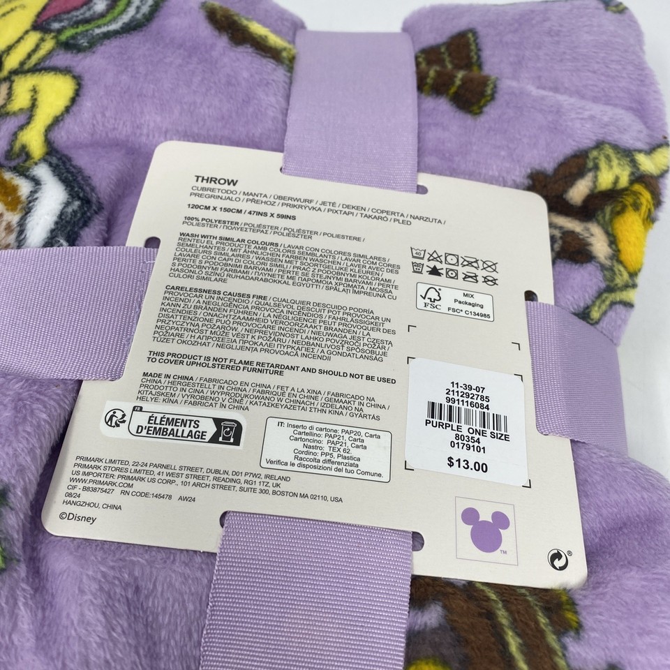 Disney princess at Primark Bell plush blanket 47” X 59” Beauty And The ...