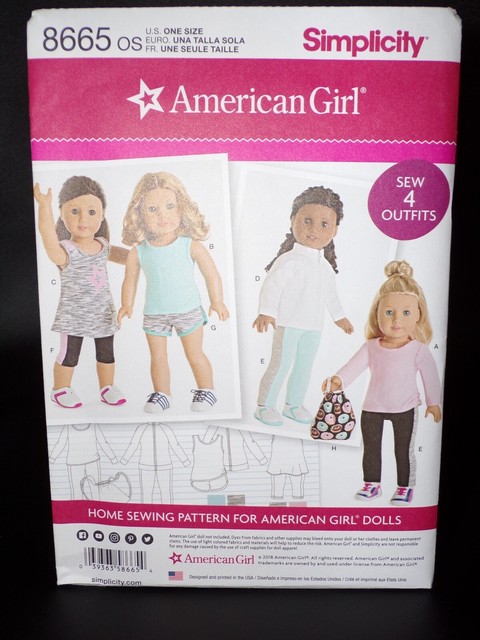 Simplicity 8665 Sewing Pattern for American Girl Doll Sew 4 Outfits for ...