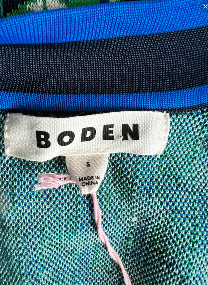 Boden Brand New With Tags Bright Green Geo Daze Jacquard Cardigan Size ...