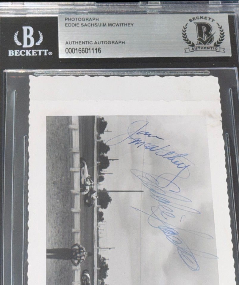 Eddie Sachs "Indianapolis 500 INDY 500 Legend HOF" Signed Photo BAS ...