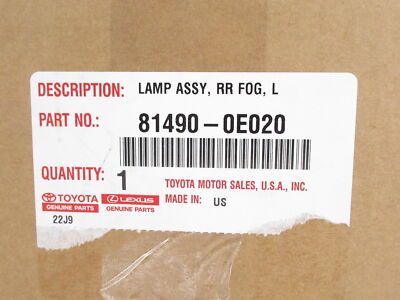 Genuine OEM Toyota 81490-0E020 Driver Rear Reflector Panel 2014-2019 ...