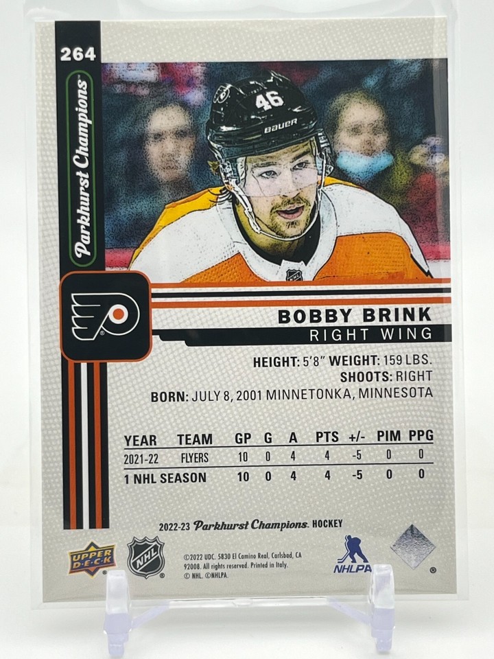 2022-23 Parkhurst Champions Rookies 264 Bobby Brink Philadelphia Flyers ...