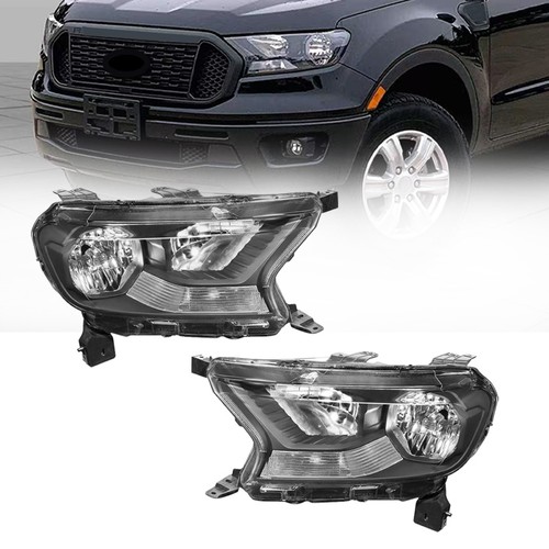 HeadLamps Headlights Halogen Black Left+Right For 2019-2023 Ford Ranger ...