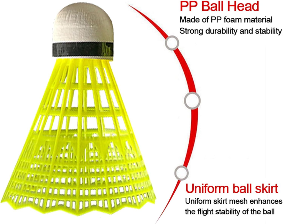 6-Pack Nylon Badminton Shuttlecocks with High Durability, Training ...