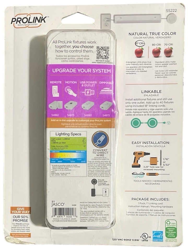 PROLINK Add-on Plug-in LED Under cabinet Puck Light(3 Pack) YU | eBay