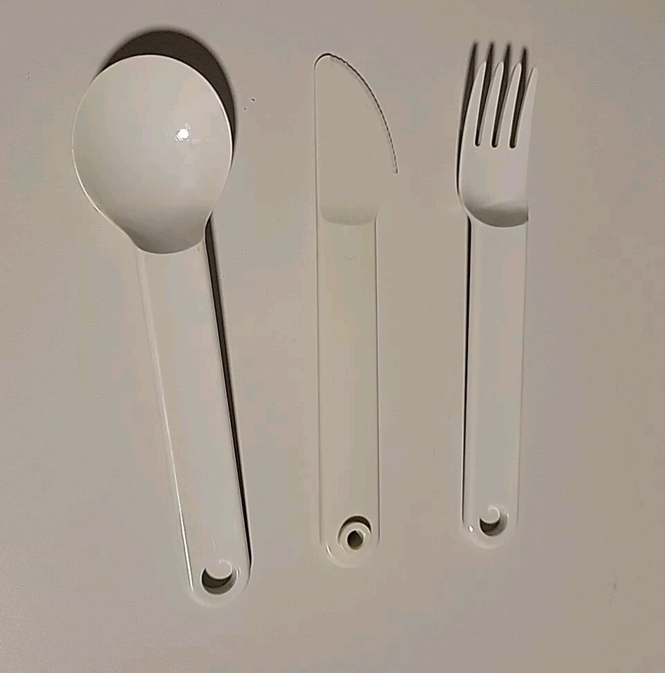 10 SET Vintage Tupperware 3 Piece Snap Together Utensil Camping FORK ...