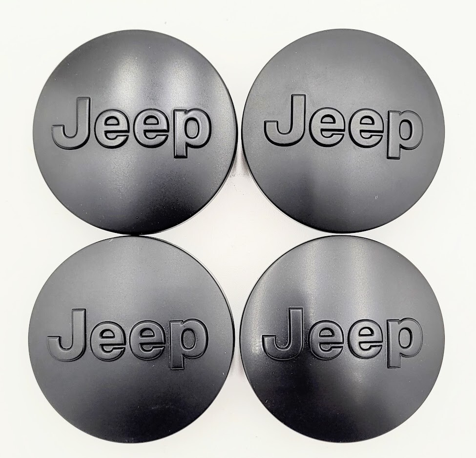 OEM Jeep 2.5" Matte Black Center Cap - SET OF 4 - 1LB77TRMAC/1LB77RXFAC ...