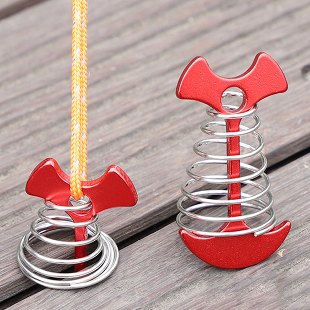 5pcs Deck Anchor Pegs Spring Buckle Hiking Awnings Adjustable Fishbone ...
