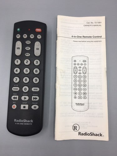 Vintage Radio Shack 90s 4-in-1 Remote 15-1991 Used With Original Manual ...