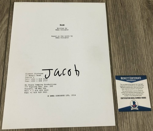 JACOB TREMBLAY SIGNED AUTOGRAPH ROOM 158 PAGE SCRIPT w/PROOF & BECKETT ...