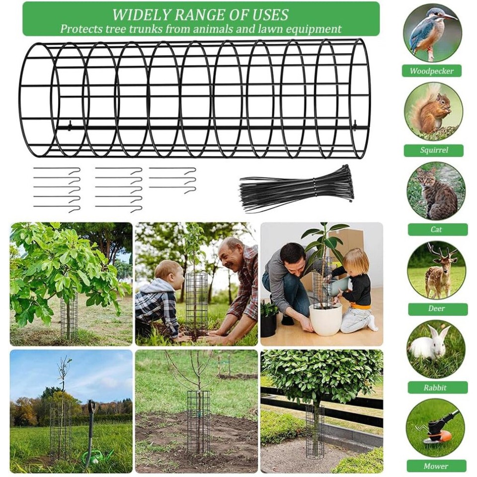 Metal Tree Trunk Protector Guard Plant Guard Protectors w/ Zip Ties ...