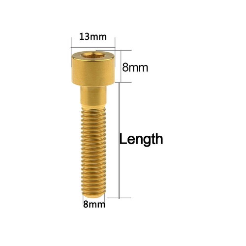 Titanium Ti Bolt M8X16 20 25 30 35 40 45 55 70mm Allen Key Socket Head ...