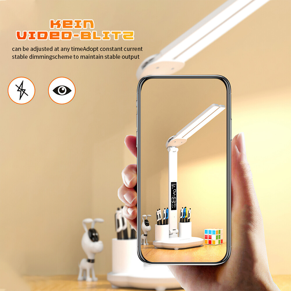 LED Desk Lamp Dimmable Foldable Table Reading Light Calendar ...