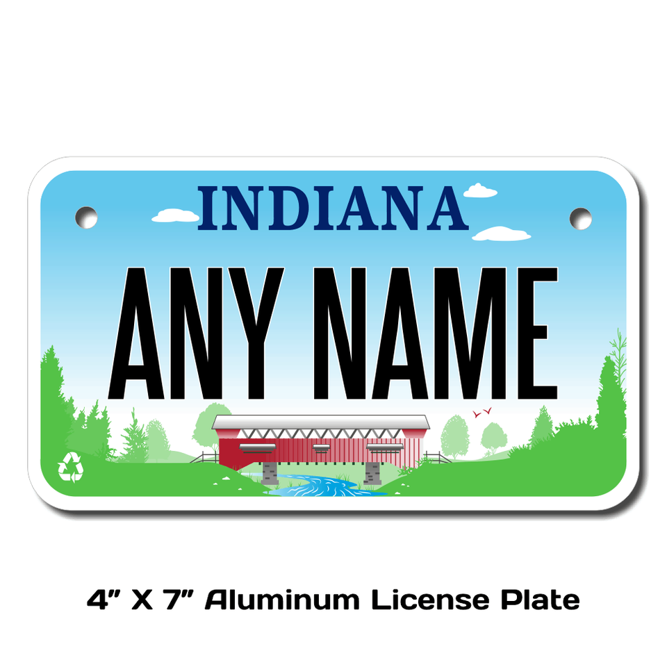 Personalized Indiana License Plate 5 Sizes Mini to Full Size Free ...