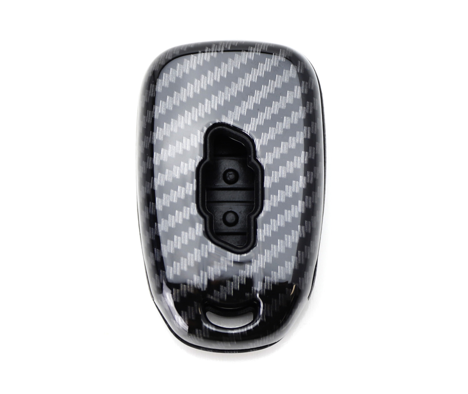Carbon Fiber Pattern Smart KeyFob Shell w/Black Silicone Keypad Button ...