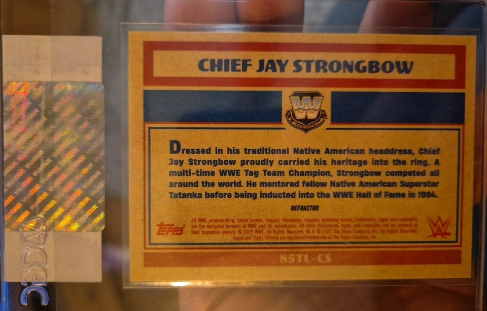 CGC 2025 WWE Topps Chrome '85 Topps Legends Chief Jay Strongbow ...