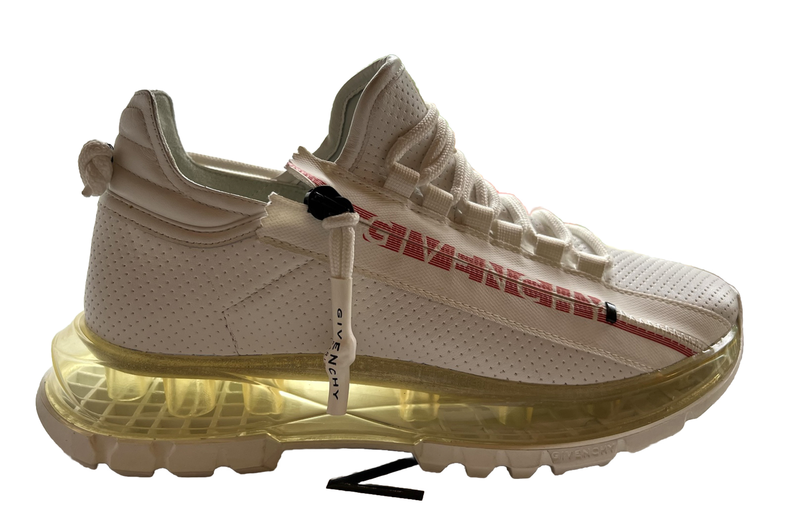 GIVENCHY Spectre Low Runner Side Zip Sneakers White/ Red Leather EU 39. ...