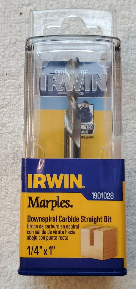 3 NEW IRWIN MARPLES 1901028 1/4" X 1" DOWNSPRIRAL CARBIDE STRAIGHT ...