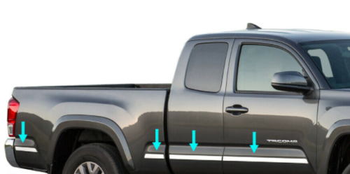 For 16-23 Toyota Tacoma Access Cab 6' Bed Body Side Molding Trim 2" 8PC ...
