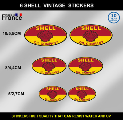SHELL STICKERS SPONSORS WATERPROOOF STICKERS VINTAGE STICKERS VINYLE ...