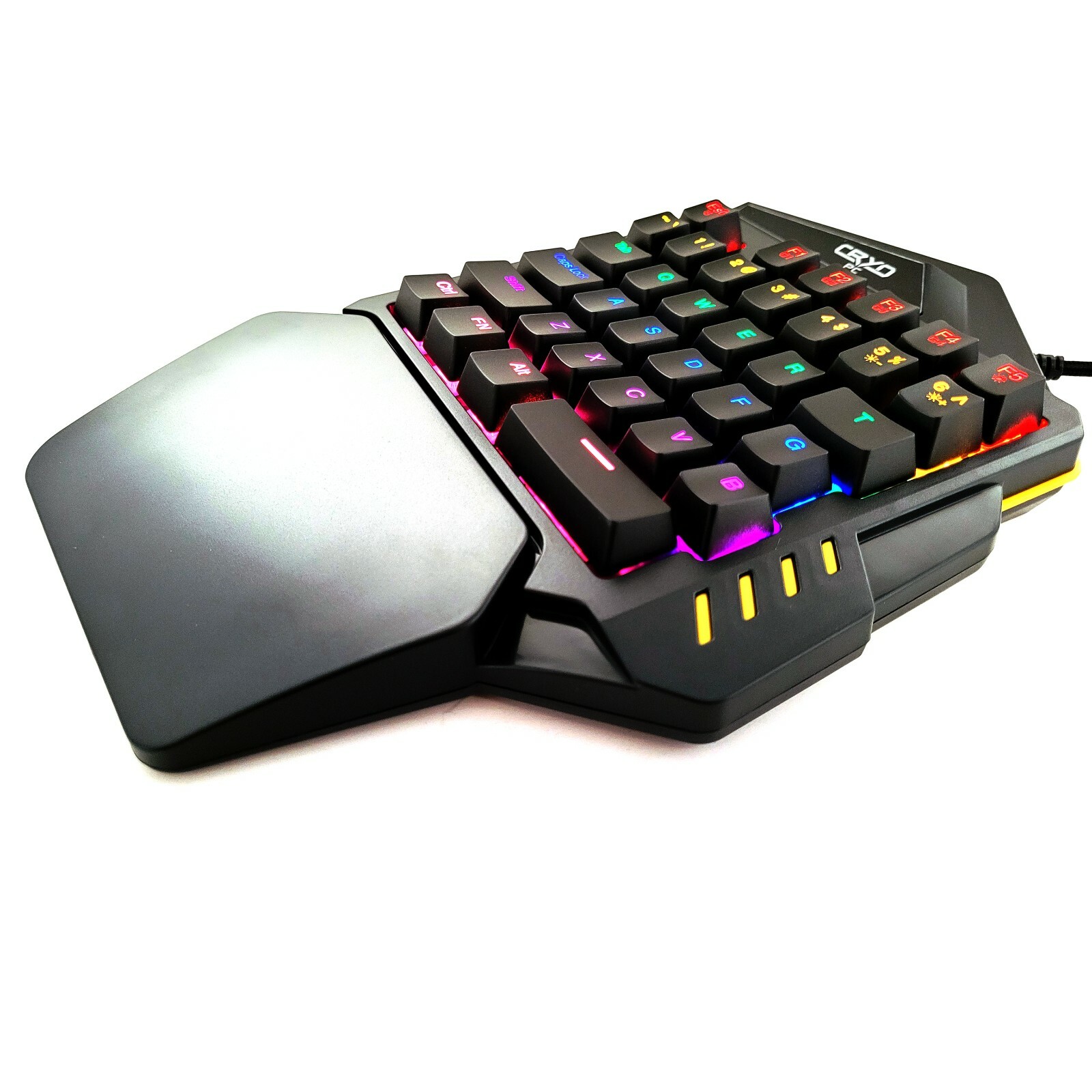 One Hand Programmable Mechanical Keypad, Backlit Rainbow, Half Keyboard ...