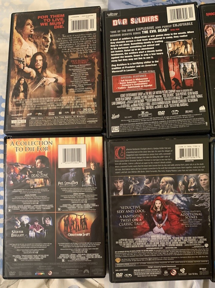 Lot Of 8 Horror WEREWOLF DVDs American Werewolf + Tested VGUC 1 Glitch ...