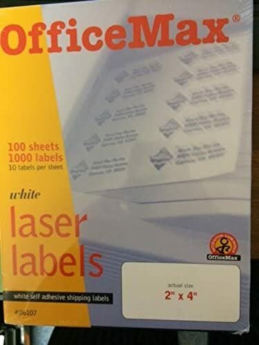 OfficeMax - White Labels for Laser Printers 800 2 X 4 # 86107 for sale ...