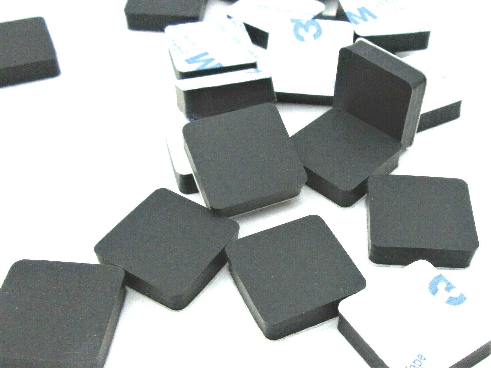3/4" Square Rubber Feet 3/16" Tall 3M Adhesive Backing Various Pack ...