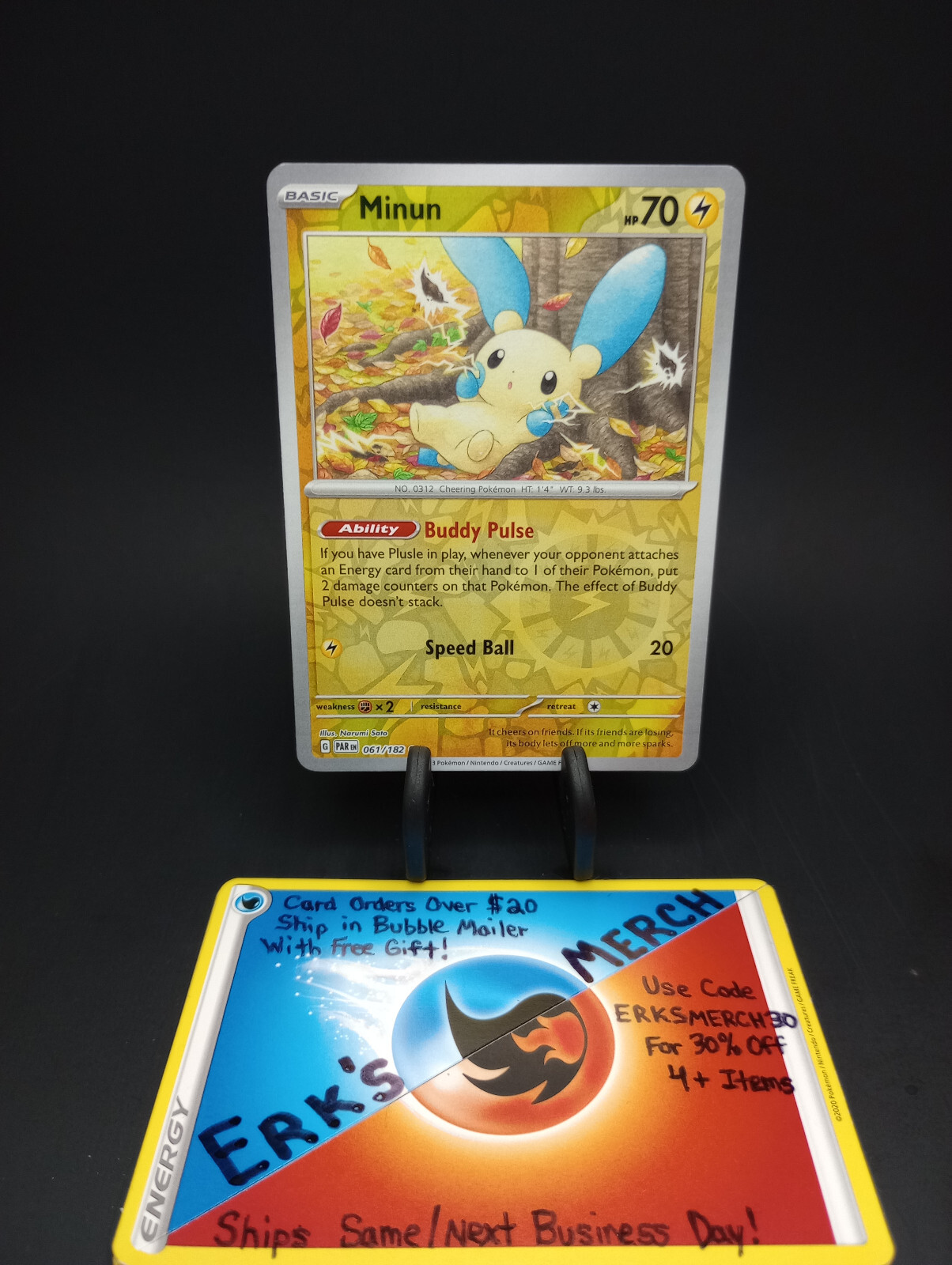 Minun 061/182 Paradox Rift Reverse Holo Common Pokemon Card | eBay