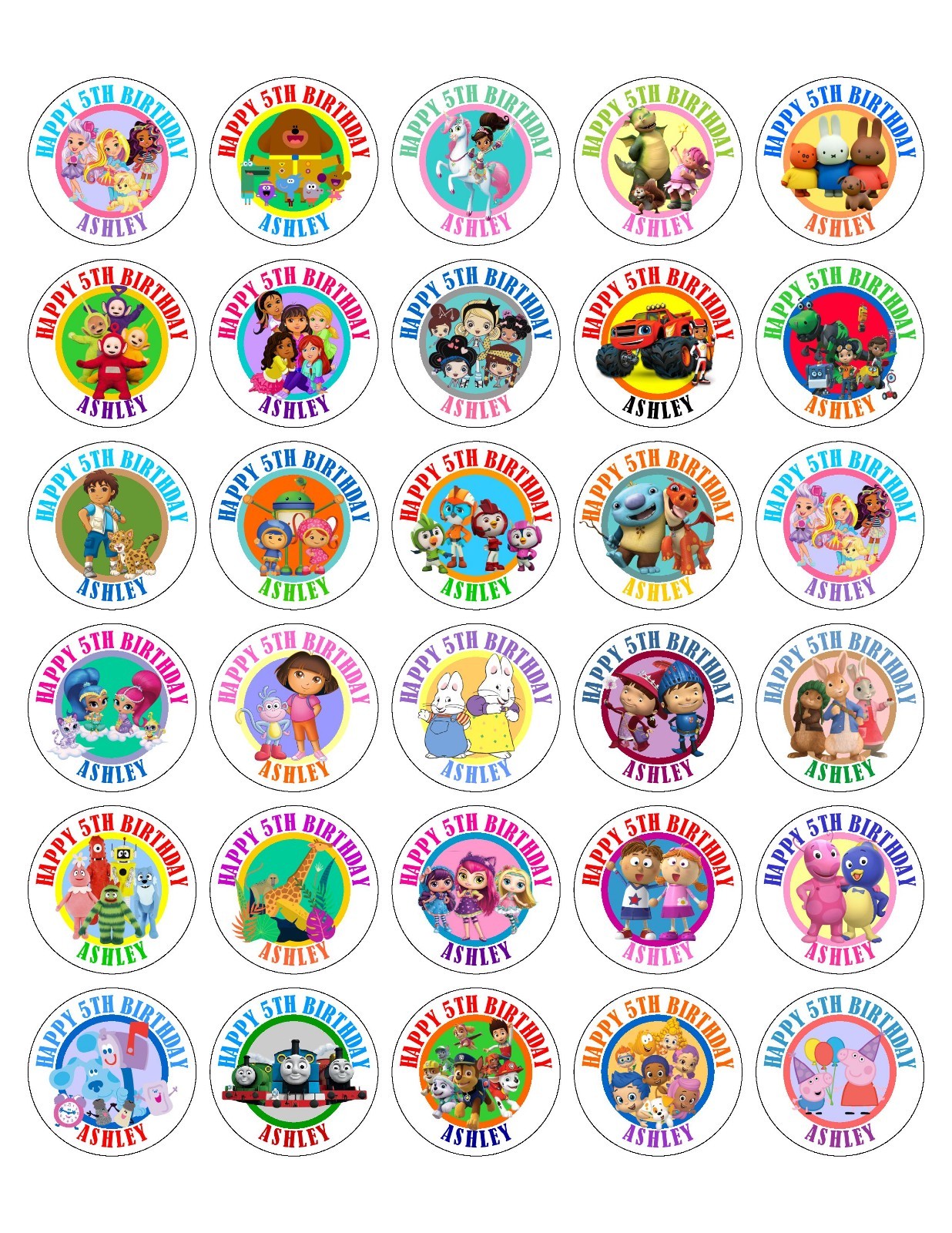 30 Nick Jr Junior Birthday Stickers Lollipop Labels Party Favors 1.5 in ...