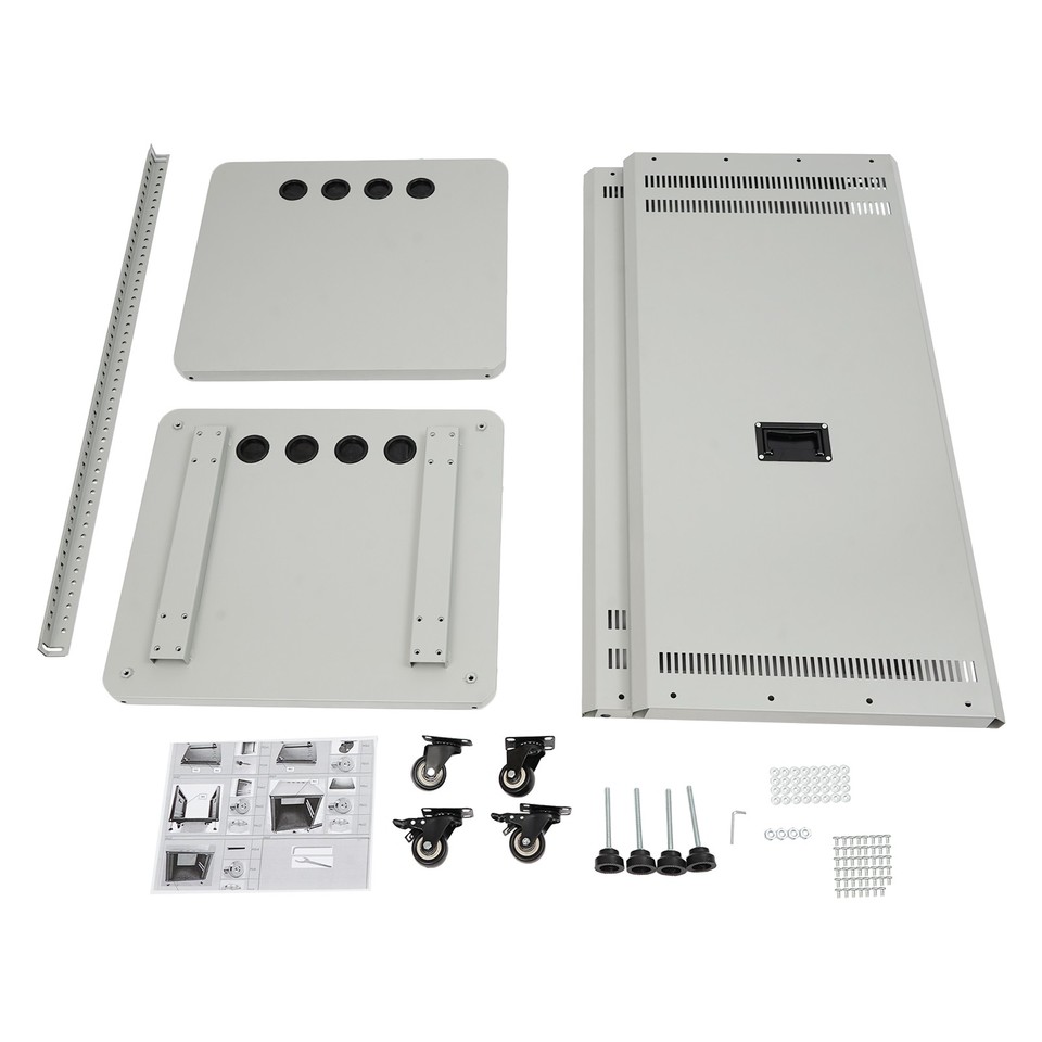 Rolling DJ Mixer Stand, 22U Stereo & Server Rack with Wheels, Open ...