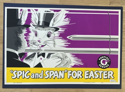 1950-60 Original GM Pontiac Poster 38x25 Car Auto Easter Services ...