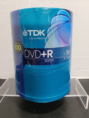 TDK DVD + R Recordable 1-16x 4.7GB 100 PACK Spindle SEALED NEW TDK ...